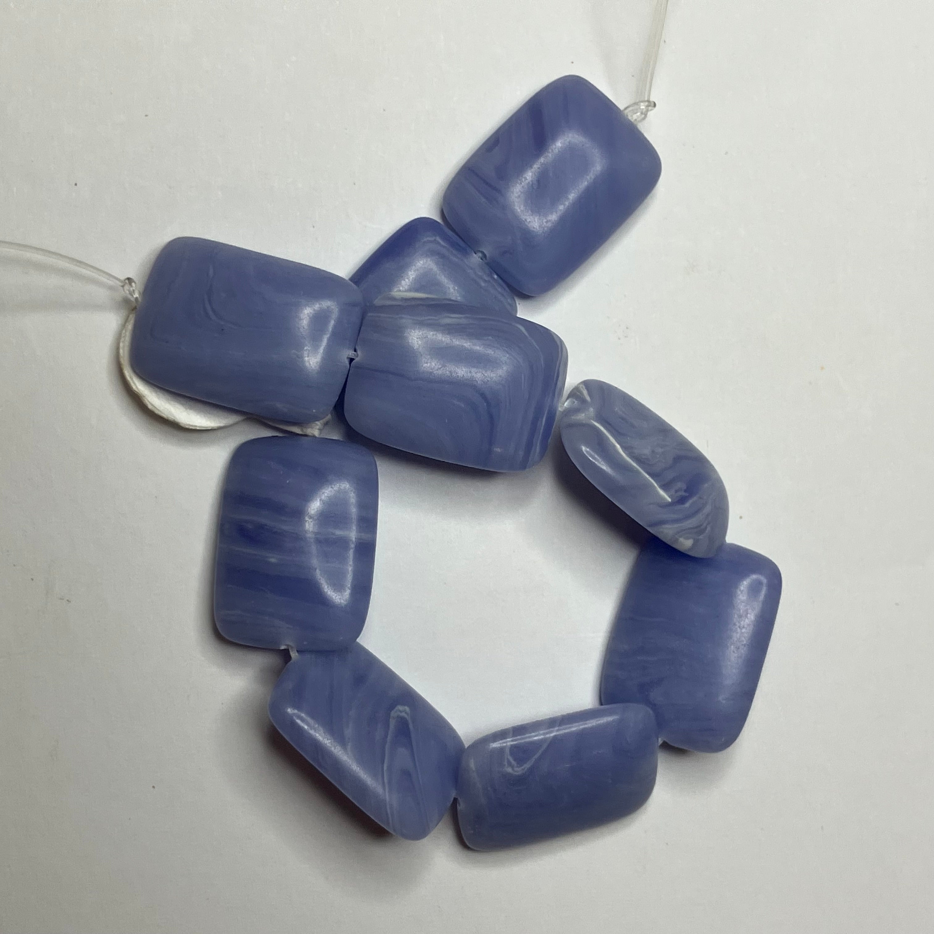 Rectangle Blue Stone Beads – 1 Strand – Good Medicine Beading