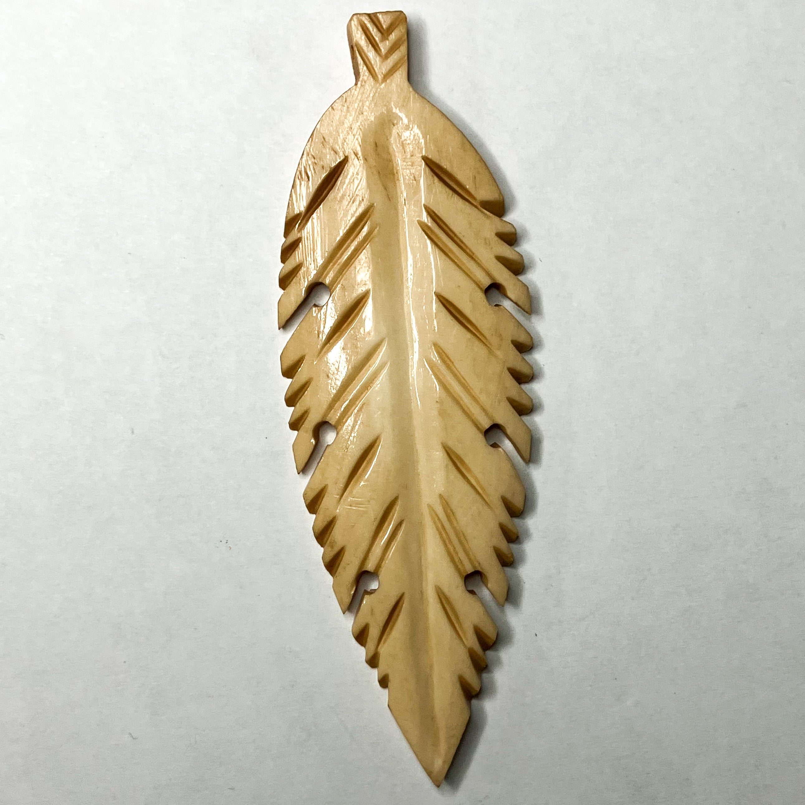 3" Bone Leaf Pendant – Good Medicine Beading
