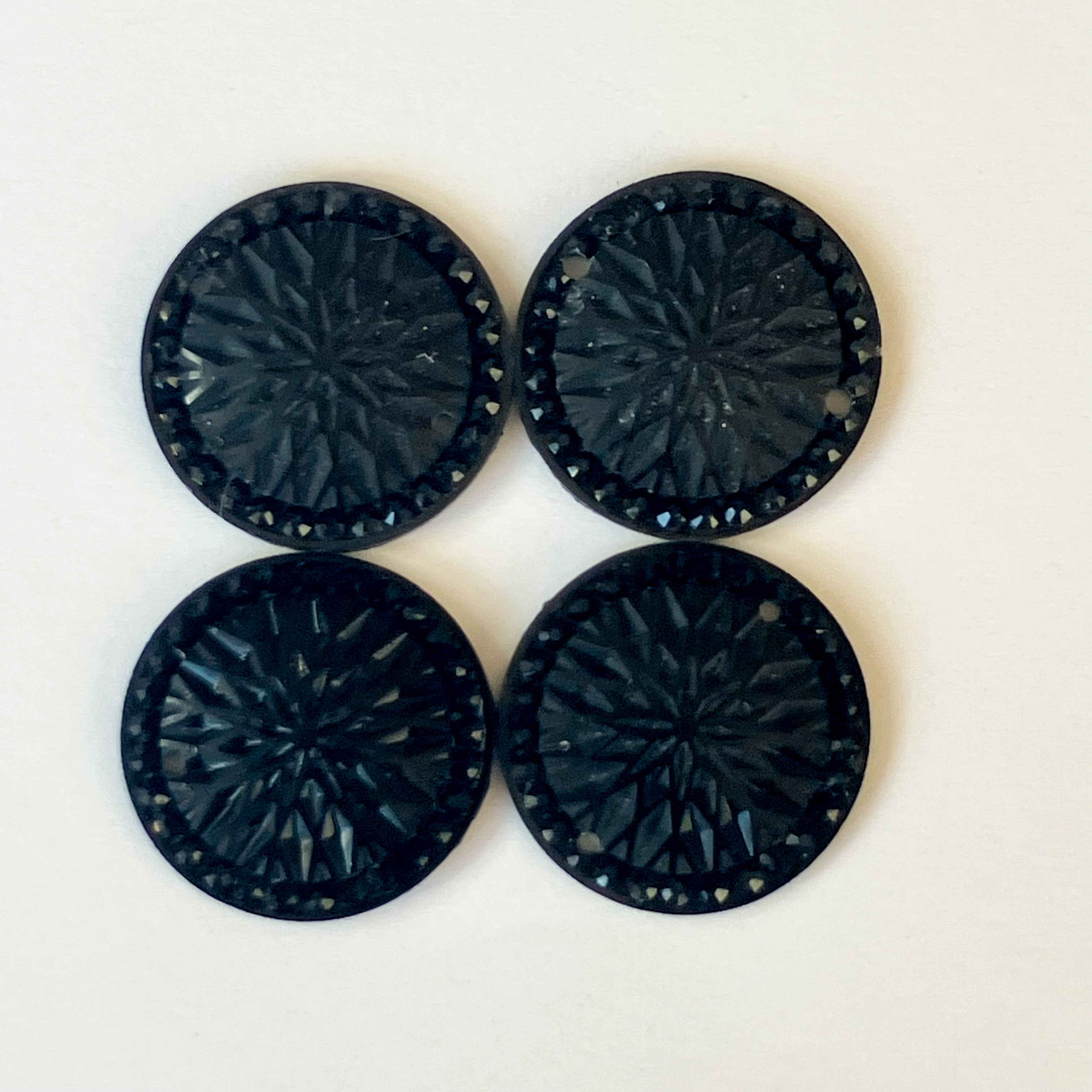 Black Round Rhinestone Flatback Cabochons – Set of 4 – Good Medicine ...